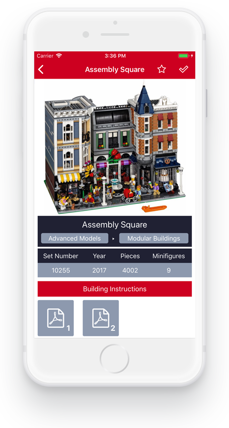 BrickSearch for LEGO Sets -- LEGO instructions app, LEGO collection app